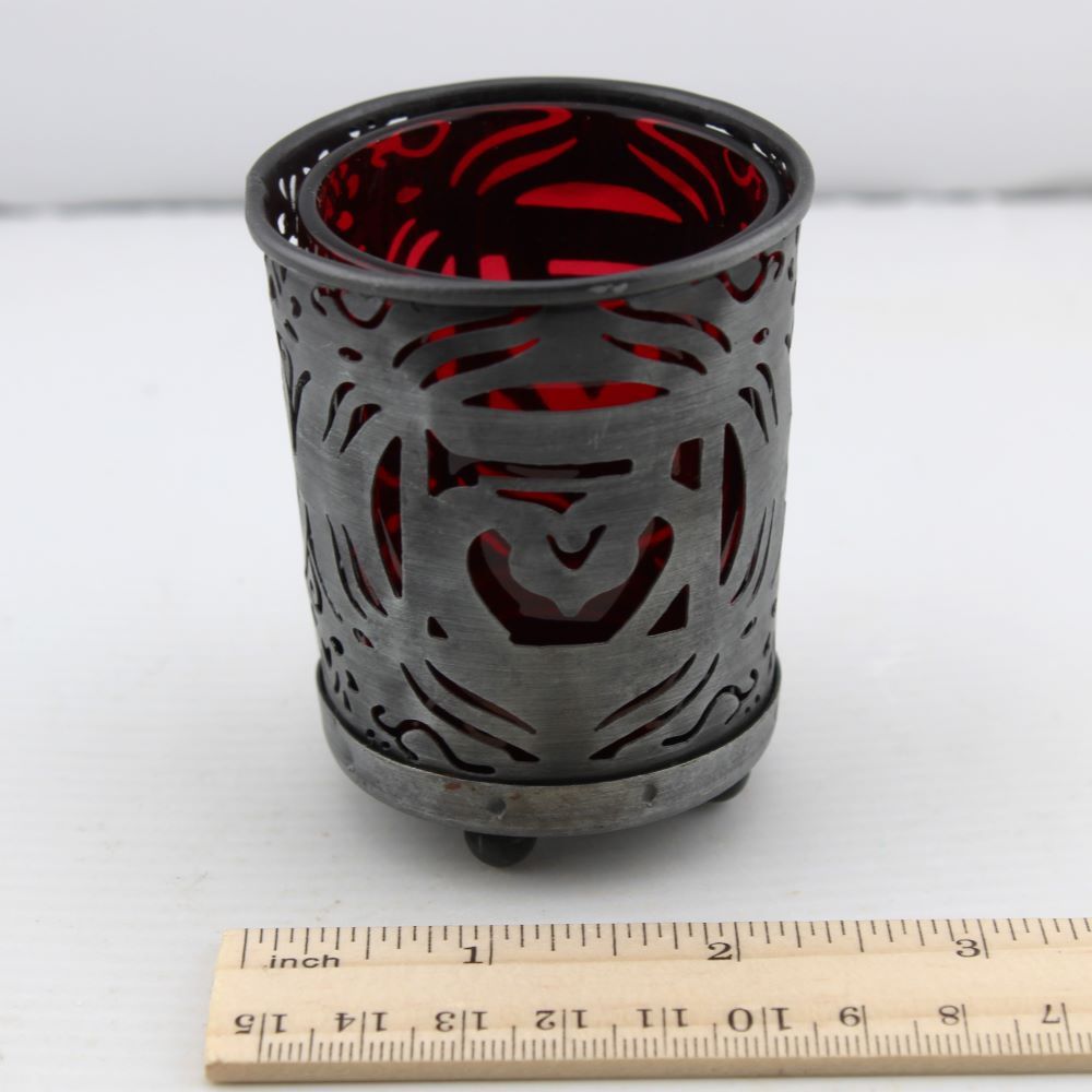 Glass Root Chakra Candleholder - Bey's Rock Shop