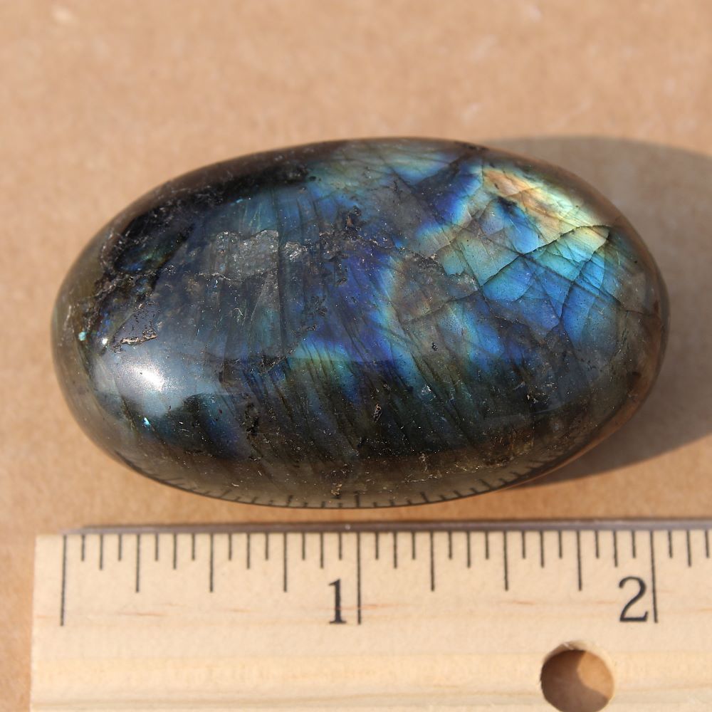 Labradorite Palm Stone from Madagascar - Bey's Rock Shop